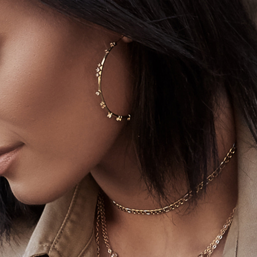 CASSI CRYSTAL CONSTELLATION HOOP EARRINGS – VELINA Jewelry